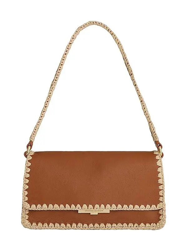 Rebecca Minkoff Berkley Medium Stitched Leather Shoulder Bag - Caramello