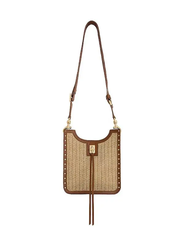 Rebecca Minkoff Darren Mini Woven Feedbag Crossbody - Natural/cocoa