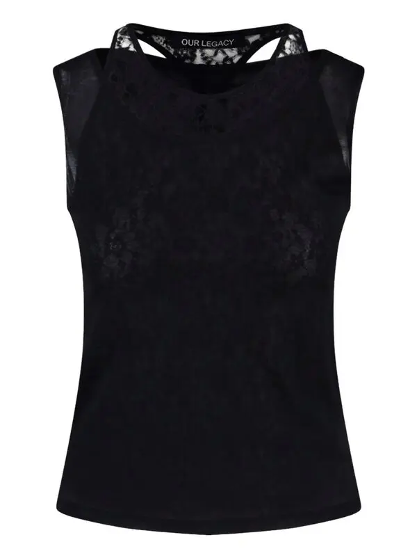 Our Legacy Cotton Blend Tank Top - Black