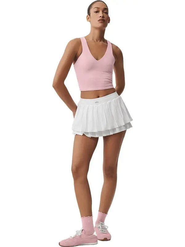 Alo Yoga Double Or Nothing Tennis Skirt - White