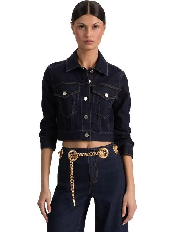 Alice + Olivia Chloe Denim Jacket - Denim / Navy