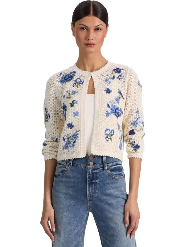 Alice + Olivia Anderson Crochet Cardigan - Floral