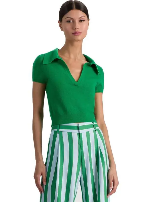 Alice + Olivia Andi Cashmere Polo - Green