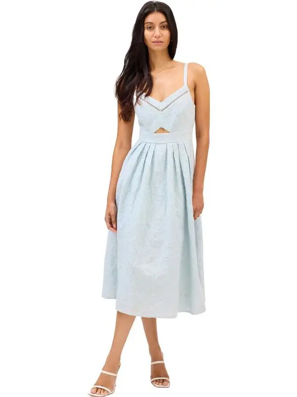 Allison Embroidered Natalie Dress - Blue
