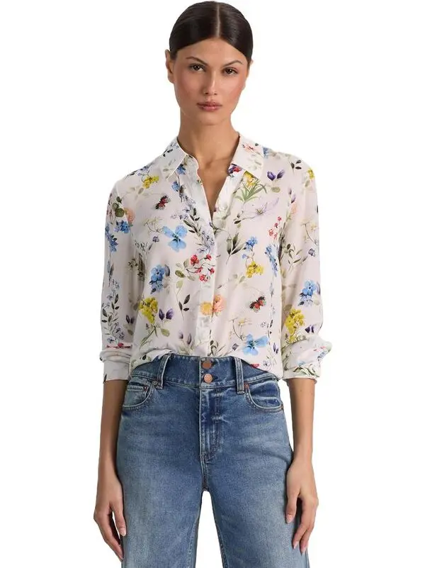 Alice + Olivia Willa Silk Blouse - White