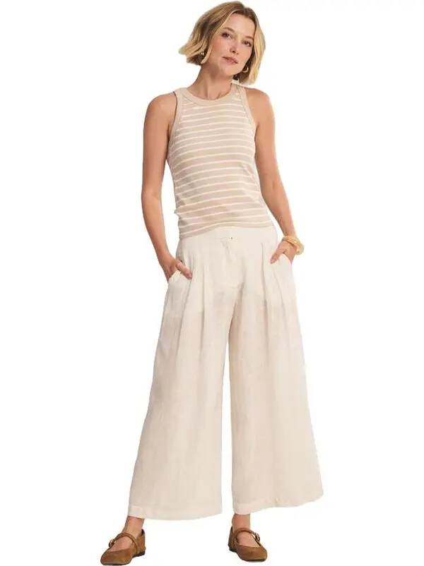 Velvet By Graham & Spencer Danika Linen Pant - White