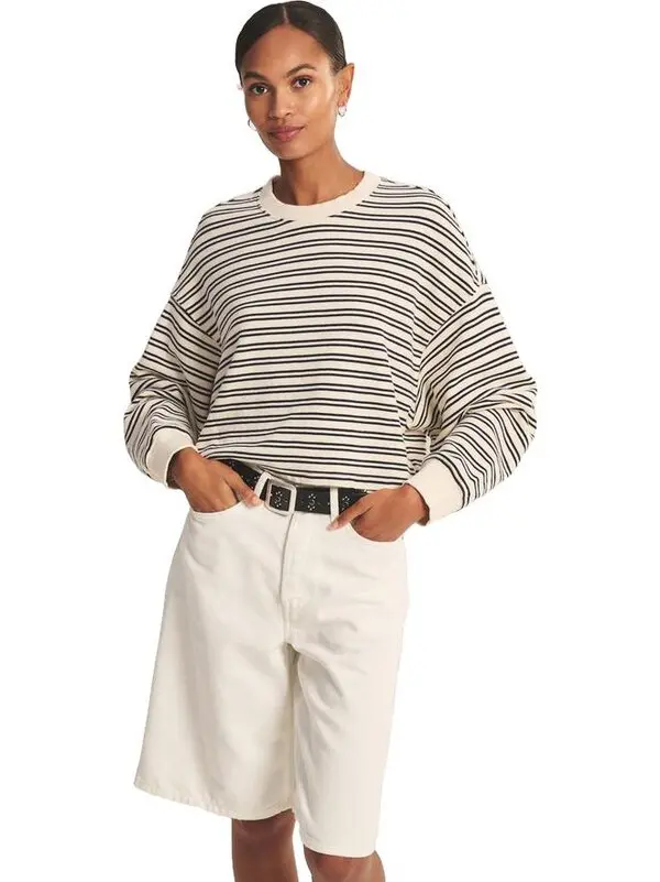 Velvet By Graham & Spencer Isabelle Striped Pullover - Blue / Stripe / White