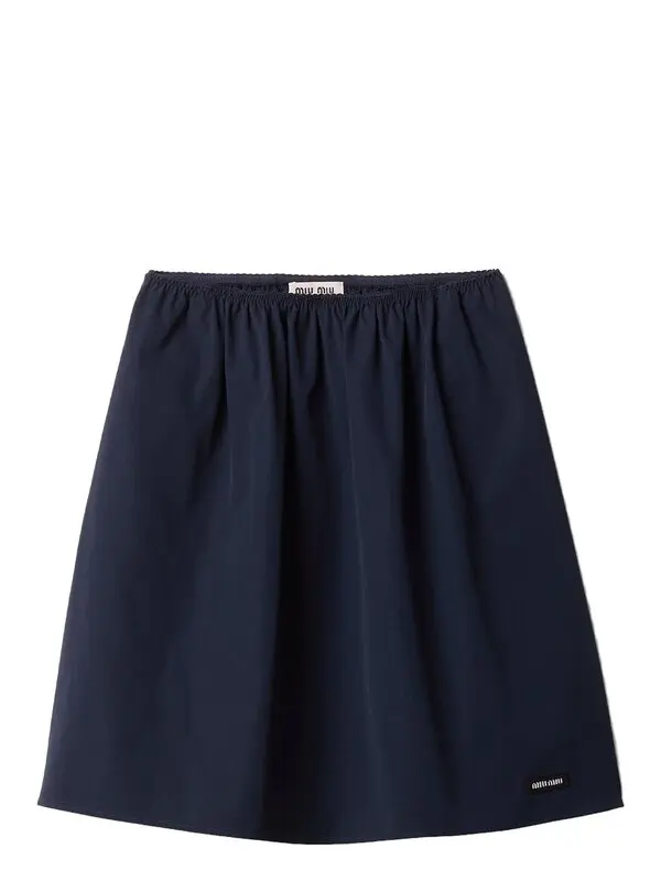 Miu Miu Flared Poplin Skirt - Navy