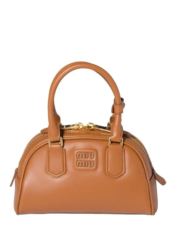 Miu Miu Arcadie Leather Bag - Cognac
