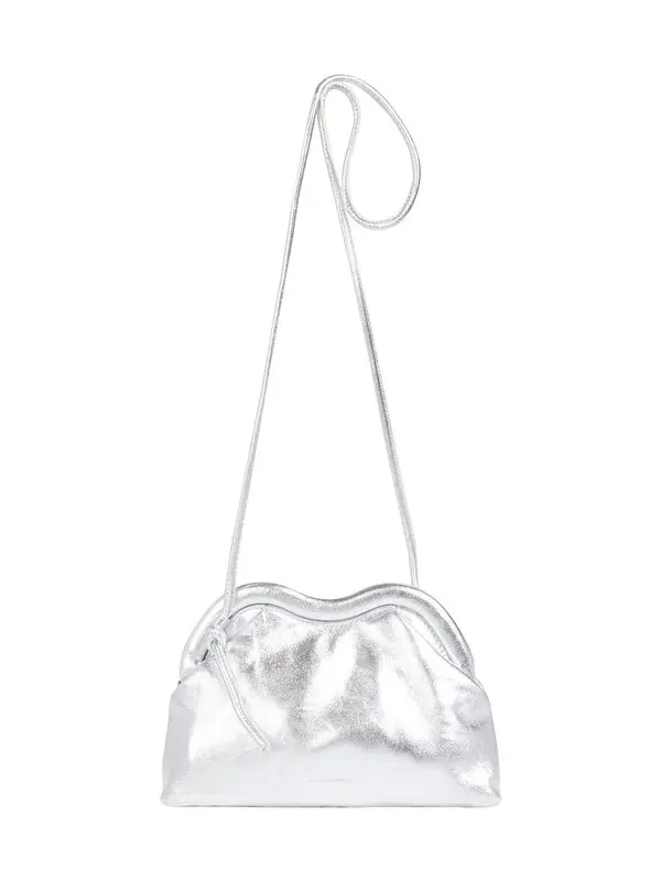 MANSUR GAVRIEL Baci Metallic Leather Crossbody Bag - Silver