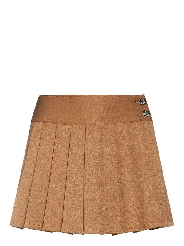 Alice + Olivia Pleated Skirt With Shorts - Camel