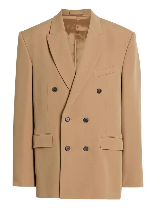 Wardrobe.NYC Double-breasted Wool Blazer - Camel