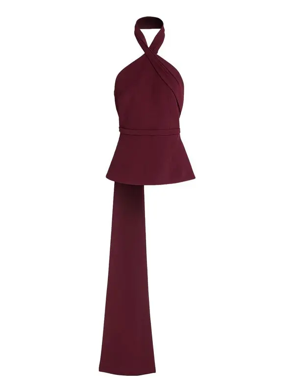 Safiyaa Odele Draped Crepe Top - Merlot