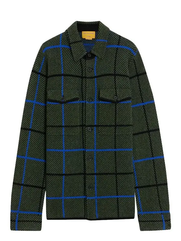 Guest In Residence Checked Cashmere Shirt - Dark Green