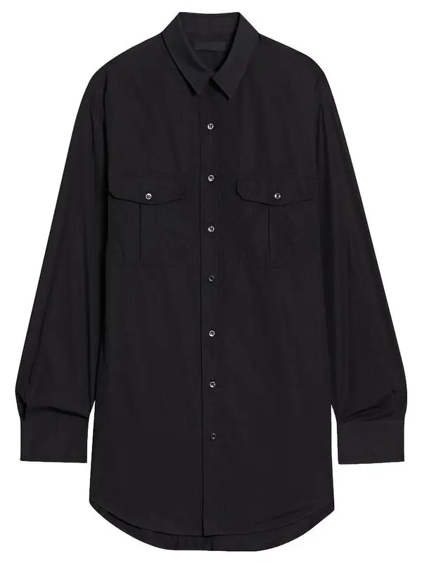 Wardrobe.NYC Cotton Mini Shirt Dress - Black
