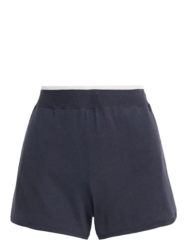Brunello Cucinelli Wool And Cashmere-blend Shorts - Navy