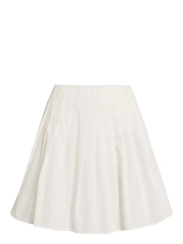ALEX MILL Pleated Cotton Mini Skirt - White