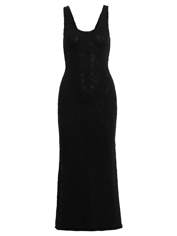 ALEX MILL Serena Cotton Midi Dress - Black