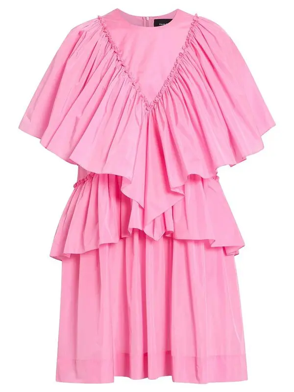 Simone Rocha Tiered Taffeta Mini Dress - Pink