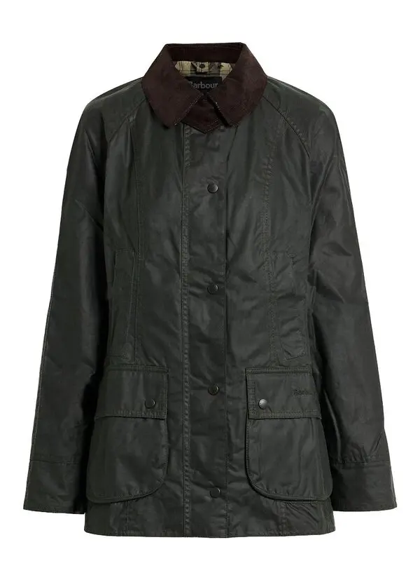 Barbour Beadnell Waxed Cotton Jacket - Army Green