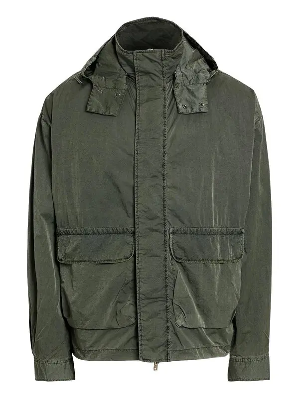 ALEX MILL David Shell Hooded Jacket - Army Green