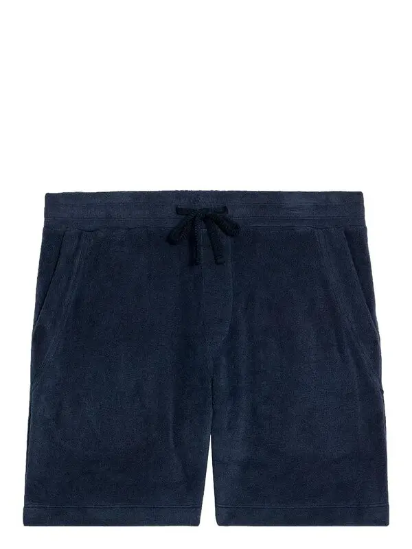 Orlebar Brown Lyman Modal-blend Fleece Drawstring Shorts - Navy