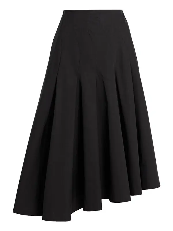 FFORME Rio Asymmetric Midi Skirt - Black