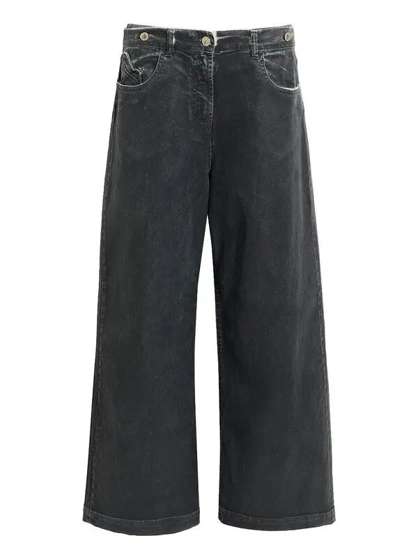 Attico Coated Wide-leg Jeans - Dark Gray