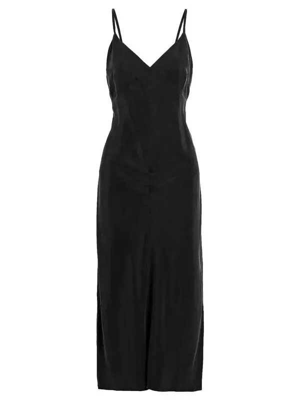 ALEX MILL Carly Washed Cupro-blend Midi Slip Dress - Black