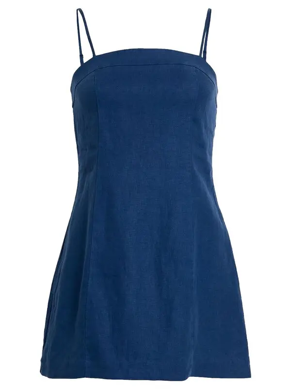 ALEX MILL Chloe Linen-twill Mini Dress - Royal Blue