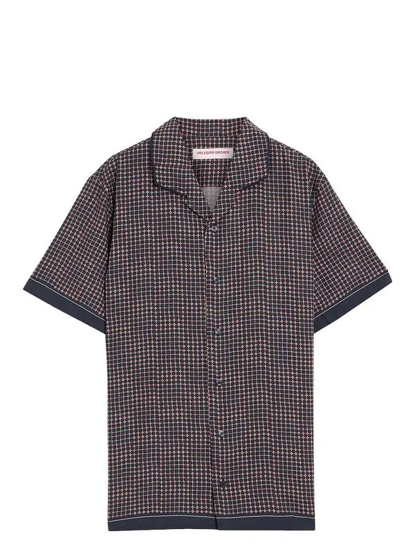Orlebar Brown Hibbert Printed Lyocell Shirt - Navy