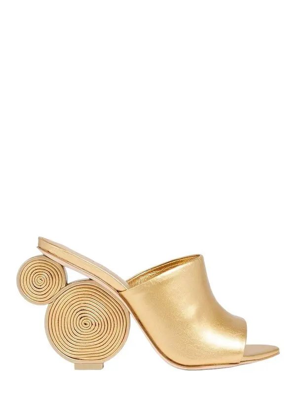 Cult Gaia Tayce Metallic Leather Mules - Gold