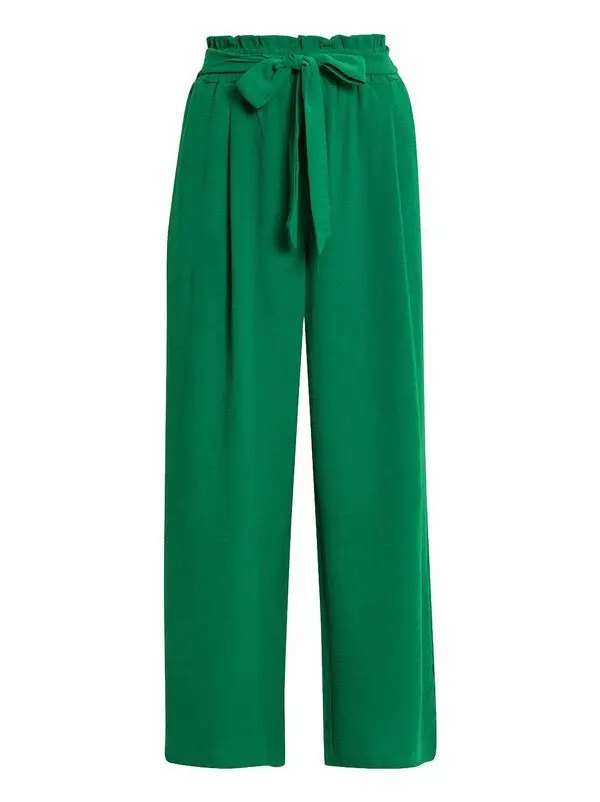 Rag & Bone Woven Wide-leg Pants With Belt - Green