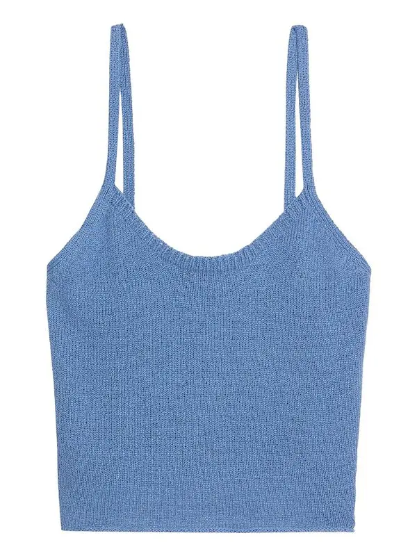 THE ELDER STATESMAN Nora Lite Bouclé-knit Camisole - Blue