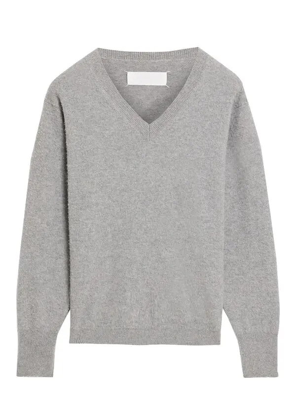 MAISON MARGIELA Wool And Cotton-blend Sweater - Gray