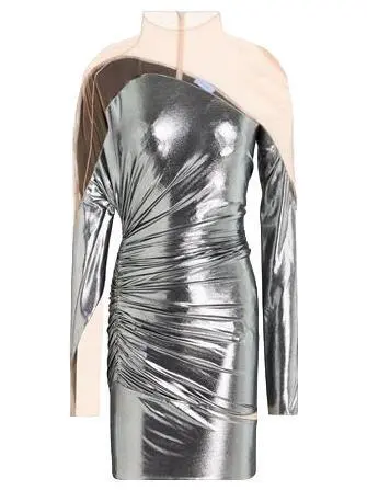 MUGLER Mini Dress Size Polyamide, Elastane - Silver