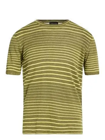 ROBERTO COLLINA Military Linen Striped Sweater - Military Green