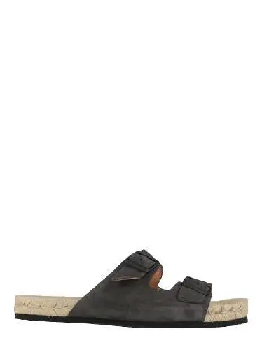 Manebí Charcoal Leather Espadrille Sandal - Grey