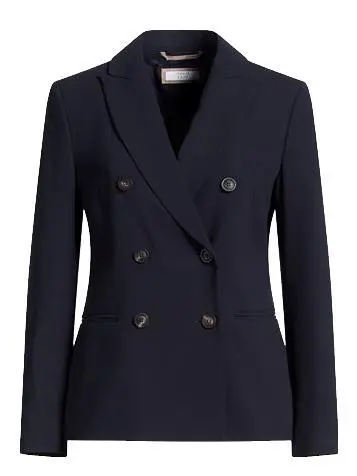 Peserico Double-breasted Crepe Blazer - Midnight Blue