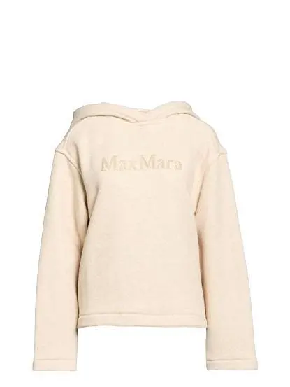 Max Mara Hooded Sweatshirt With Embroidered Logo - Beige