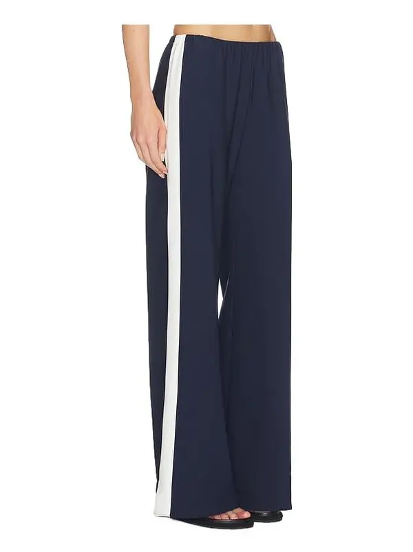 LA LIGNE Side Stripe Colby Pants - Navy & Ivory