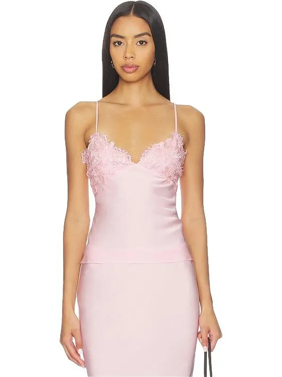 Bardot Elisan Lace Satin Camisole - Petal Pink