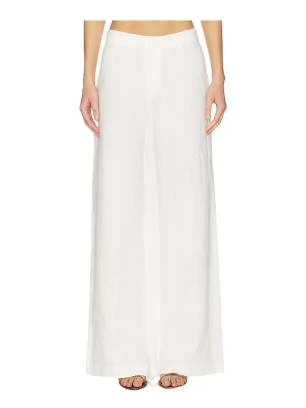 Bardot Serafina Linen Mid Rise Pant - Ivory