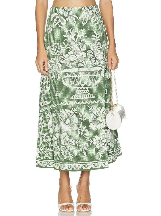 CLEOBELLA Jasmine Ankle Skirt - Verdant Flight