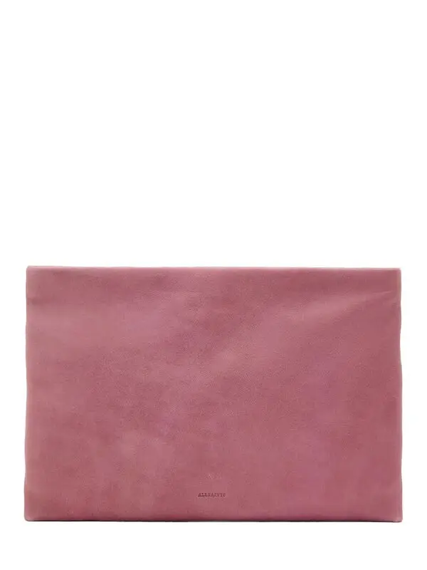ALLSAINTS Bettina Leather Clutch Bag - Raspberry Pink