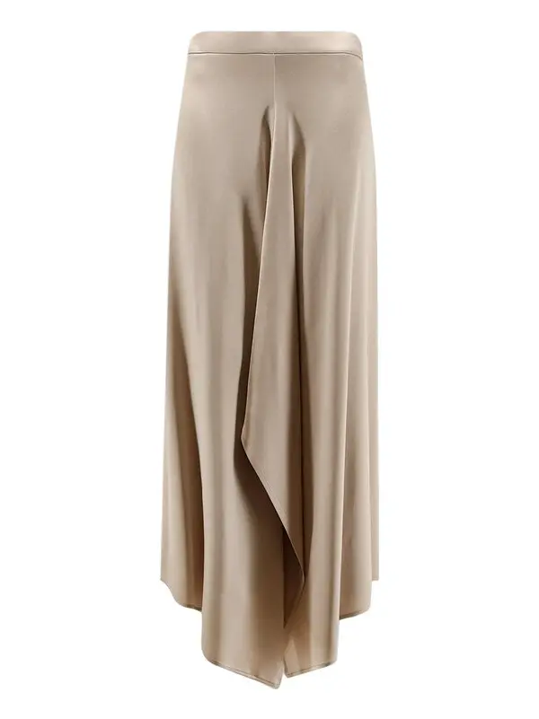 ALYSI Flared Satin Skirt - Beige