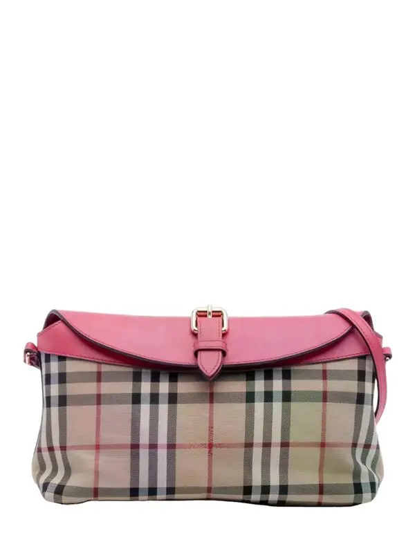Burberry Haymarket Check Canvas Leah Crossbody Bag - Brown