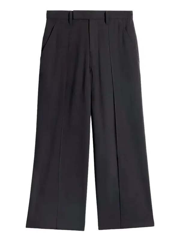 LEMAIRE Pleated Wool Crêpe Trousers - Black
