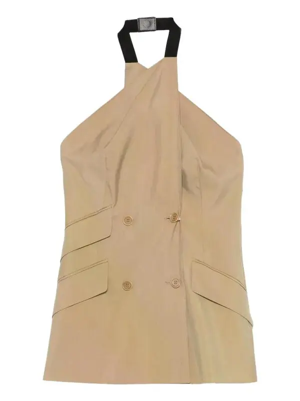 Max Mara Double-breasted Halterneck Waistcoat - Neutrals