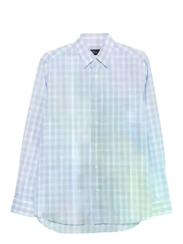 Brioni Checked Shirt - Blue